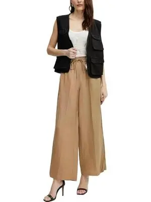 Karl Lagerfeld Drawstring Wide-leg Trousers - Brown