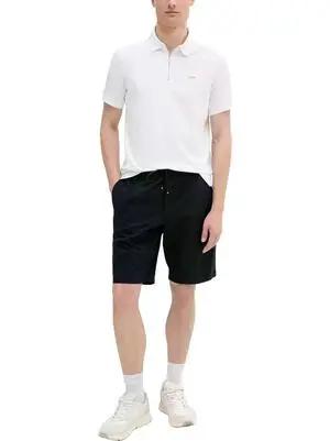 Karl Lagerfeld Zip-neck Logo-patch Polo Shirt - White