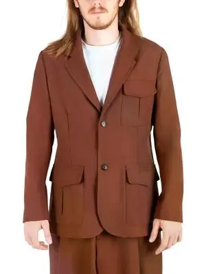 SOCIETE ANONYME Buttoned Patch-pocket Jacket - Brown
