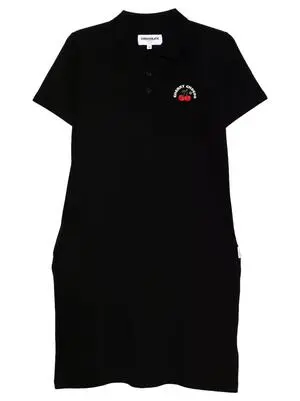 CHOCOOLATE Logo-embroidered Polo Dress - Black