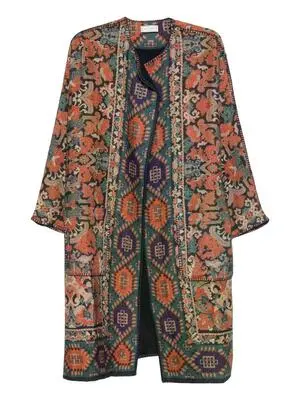 PIERRE-LOUIS MASCIA Geometric-pattern Coat - Brown