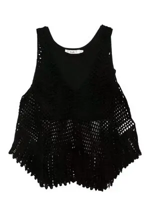 B+AB Crochet Tank Top - Black