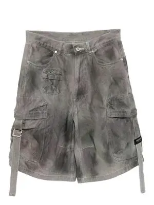 MUSIUM DIV. Faded Effect Cargo Shorts - Grey