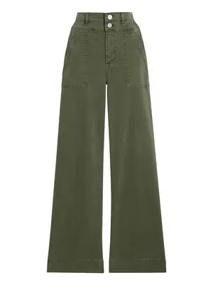 FRAME Le Slim Palazzo Wide-leg Pants - Army Green