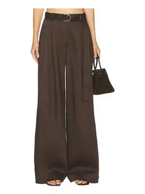 Helmut Lang Wide Double Pleated Trouser - Espresso