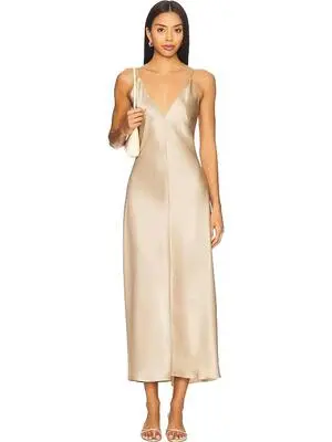 LESET Barb Slip Dress - Sand
