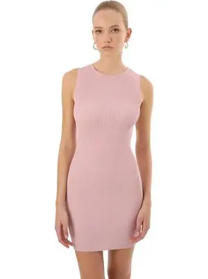 LAMARQUE Rib Knit Mini Dress - Rose