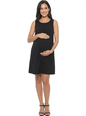 24SEVEN COMFORT APPAREL Maternity Mini Shift Dress - Black