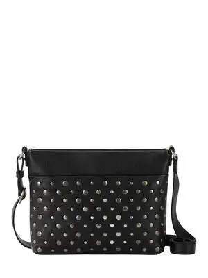 THE SAK Melrose Leather Crossbody Bag - Black Silver Stud