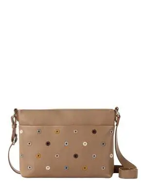 THE SAK Melrose Leather Crossbody Bag Chestnut Multi Eyelet