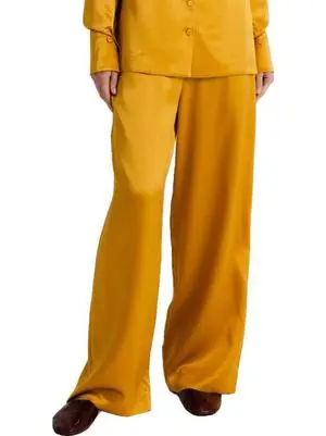 ALAS Silk Wide Leg Pants - Gold