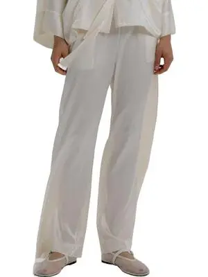 ALAS Silk Wide Leg Pants - Milk White