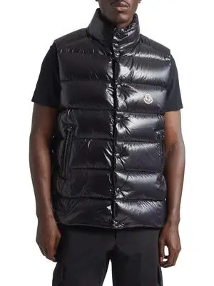 Moncler Tibb Water Repellent Down Puffer Vest - Black/black
