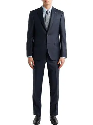 JACK VICTOR Stacey Trim Fit Solid Stretch Super 110s Suit - Navy