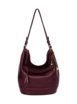 THE SAK Sequoia Leather Hobo Bag Black Cherry