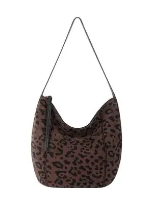 THE SAK Sequoia Leather Hobo Bag Leopard Suede