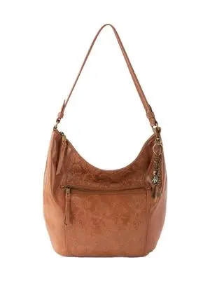 THE SAK Sequoia Hobo Leather Bag - Tobacco Floral Emboss