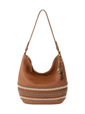 THE SAK Sequoia Leather Hobo Bag Tobacco Neutrl Smnyak