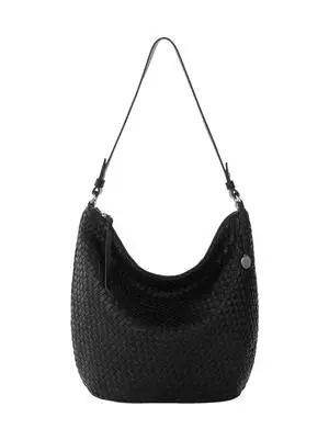 THE SAK Sequoia Leather Hobo Bag Woven Black