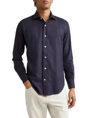 Eleventy Dandy Button-up Shirt 11 Navy Blue