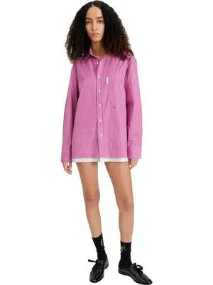 HOMMEGIRLS Mini Shirtdress - Raspberry Stripe