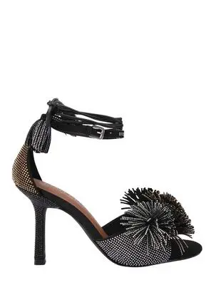Kurt Geiger Pompom Ankle Strap Sandals - Charcoal