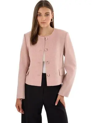 LAMARQUE Alessia Double Face Wool Jacket - Heather Pink