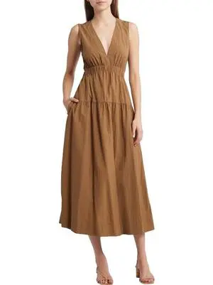 Rails Genevieve Cutout Tiered Sundress - Sepia