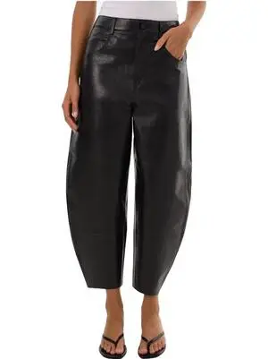 LAMARQUE Leather Tapered Pant - Black
