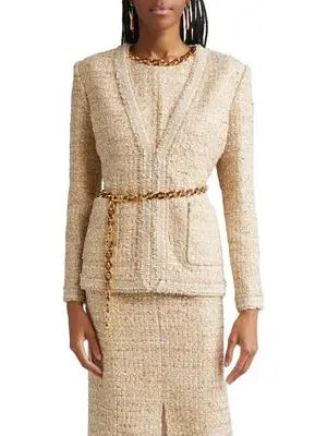 ST. JOHN Tweed Jacket With Chain Belt