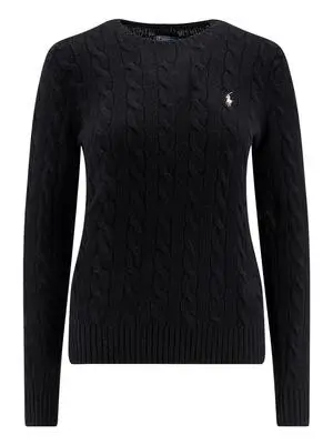 Polo Ralph Lauren Wool And Cashmere Cable Knit Sweater - Black