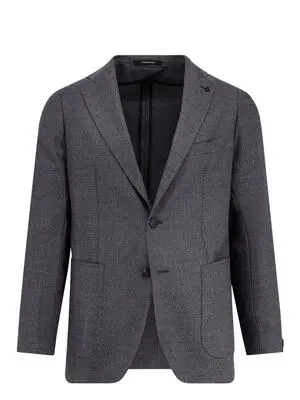 Tagliatore Single Breasted Virgin Wool Blazer - Grey