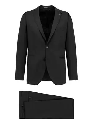 Tagliatore Singlebreasted Virgin Wool Suit - Black