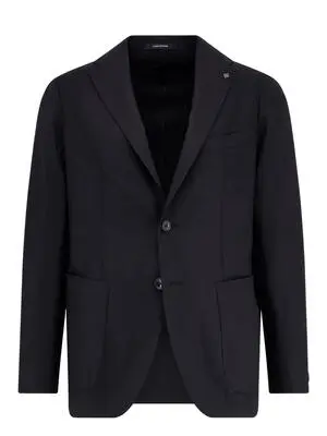 Tagliatore Singlebreasted Virgin Wool Blazer - Black