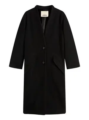 Isabel Marant Florane Long Wool Coat - Black