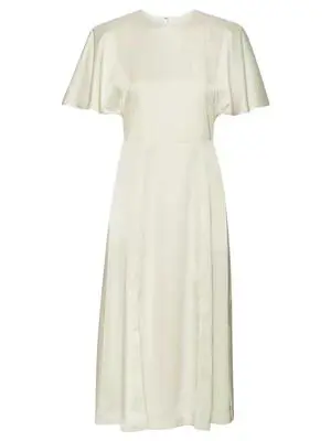 ROTATE BY BIRGER CHRISTENSEN Satin Slit Midi Dress - White