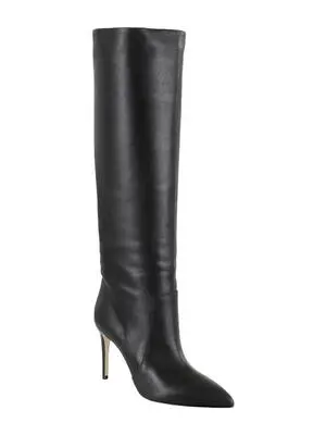 Paris Texas Leather Pointed-toe Knee-high Boots - Black