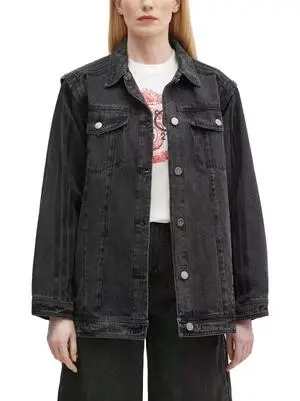Adidas Paneled Denim Jacket - Black