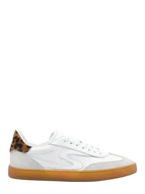 STUART WEITZMAN Leopard-print Leather Sneakers - White