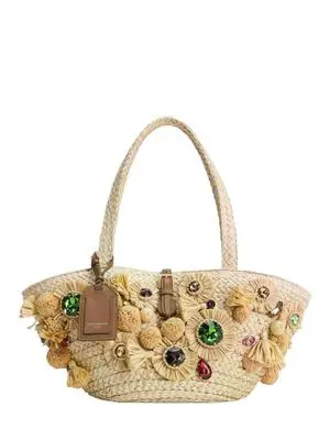 Dolce & Gabbana Embellished Basket Tote - Neutrals