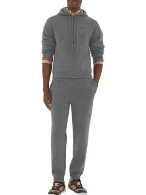 Burberry Cashmere Blend Zip Hoodie - Grey