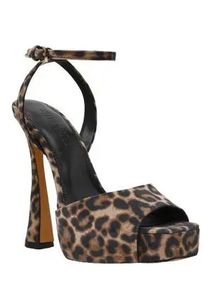 Steve Madden Platform Sandal With Ankle Strap - Leopard