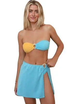 DIPPIN DAISY'S Mini Terry Skirt With Slit - Azure Terry