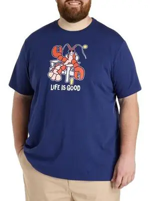 LIFE IS GOOD Big & Tall Lobster Graphic Tee - Navy
