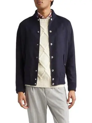 Eleventy Wool Bomber Jacket - 11 Navy Blue