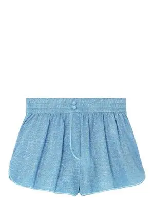 Oseree Lumière Metallic Stretch-knit Shorts - Blue