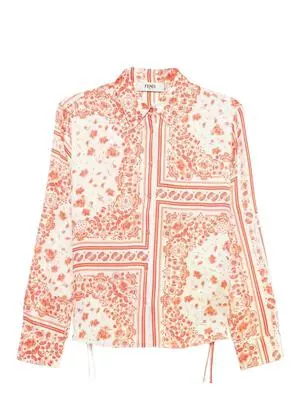Fendi Floral-print Silk Shirt - Neutrals