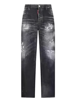 Dsquared2 Distressed Straight-leg Jeans - Black