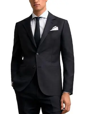 REISS Slim Fit Prince Of Wales Check Wool Blazer - Navy