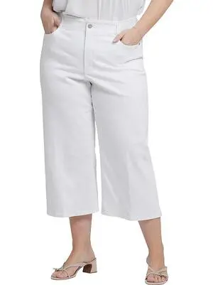 NYDJ Brigitte Wide Leg Capri Pants - Optic White